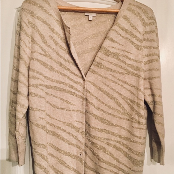 Talbots | Sweaters | Talbots Animal Print Cardigan | Poshmark
